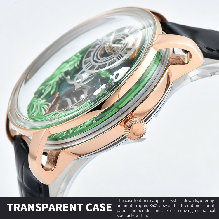 Panda & Bamboo Openwork Mechanical Timepiece